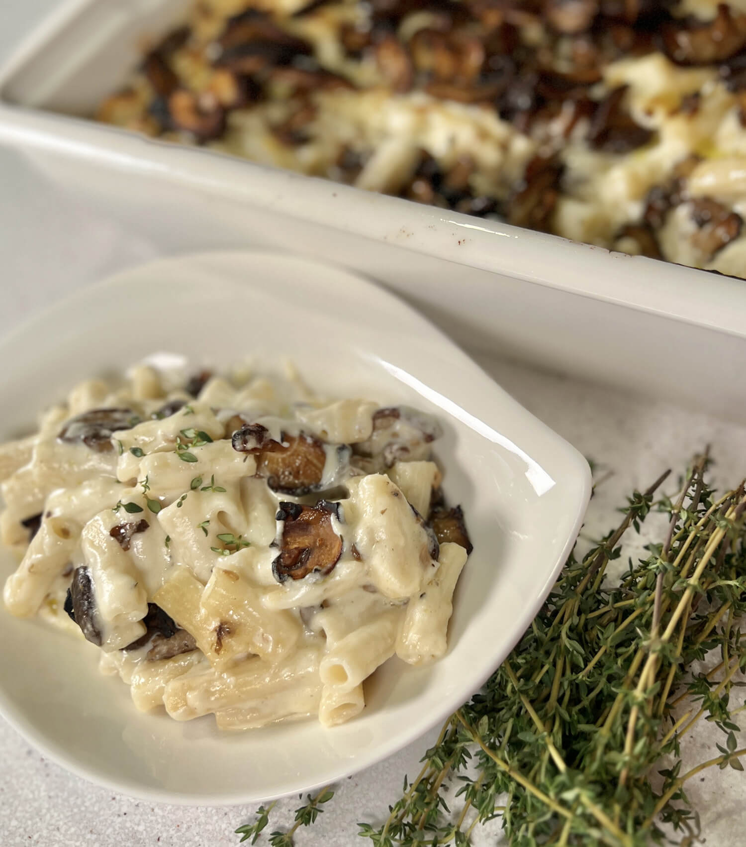 Brown Rice Penne Macaroni And Cheese with Mushrooms - Mediterranean ...